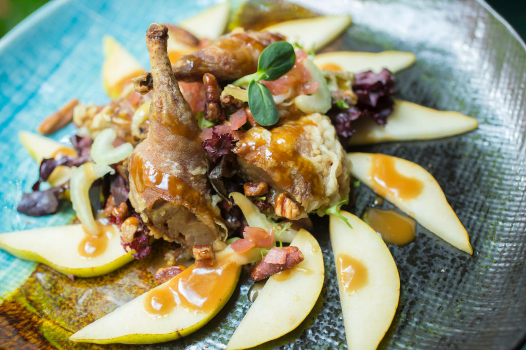 Crispy Smoked Quail Salad | Bayona Restaurant